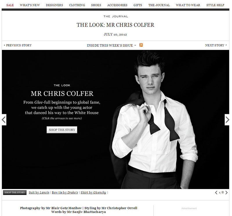 Chris Colfer Photoshoot Mr Porter