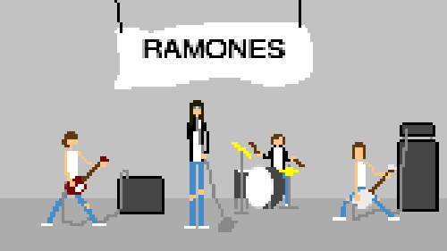 Gifs de bandas de música realizados en 8-Bits