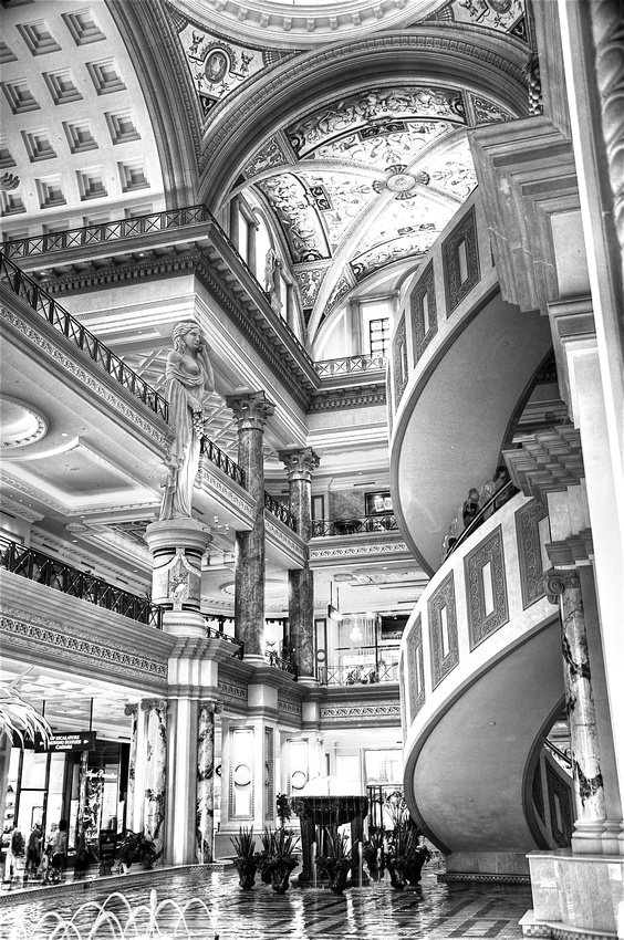 Inside Caesar's (Color vs. B&W)