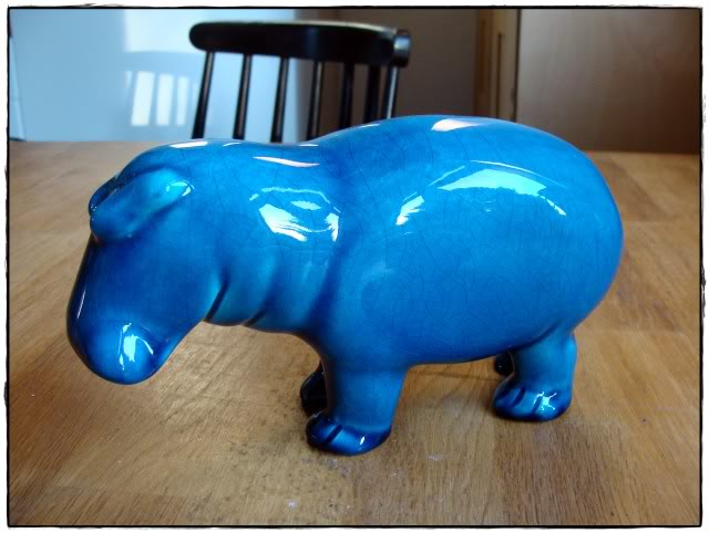 Blue Pottery Hippo