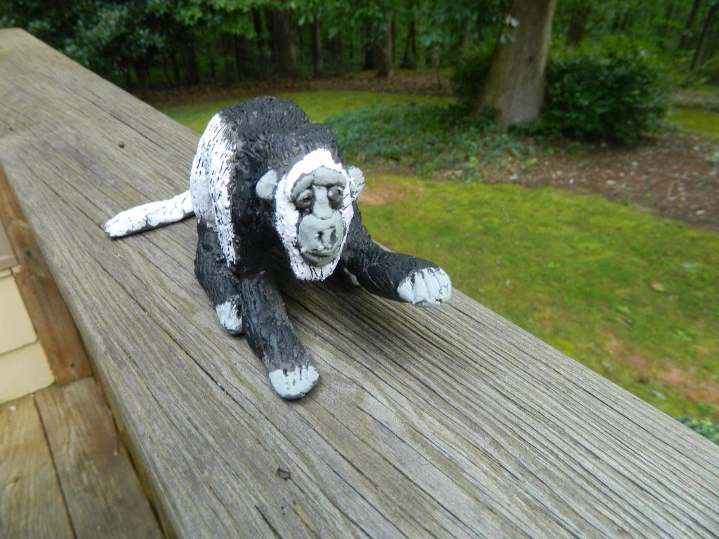 My New Clay Model of a Black and White Colobus Monkey