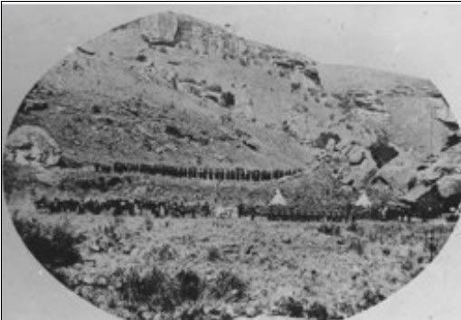 Colonel Durnford's camp at the foot of the Bushman's River Pass