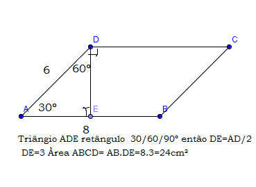 a area de um paralelogramo ABCD