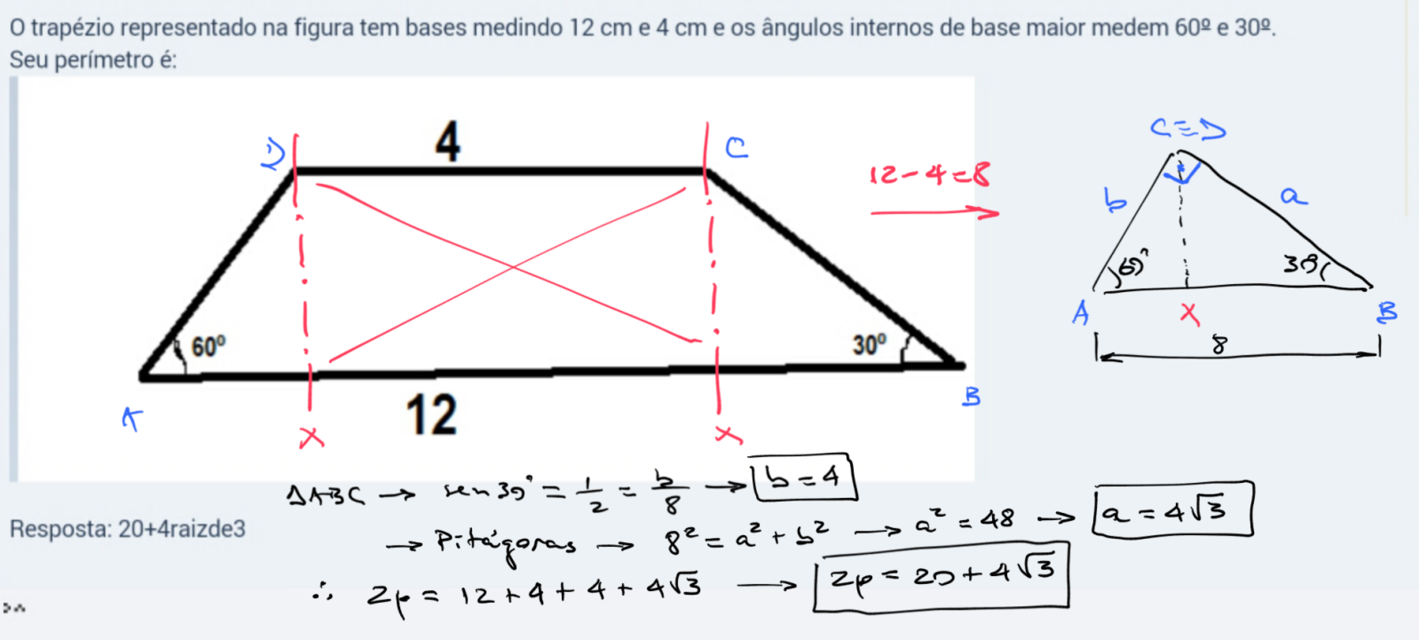 (UEFS 2016.1) Perímetro do trapézio