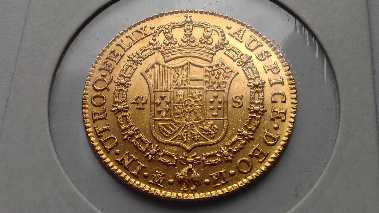 4 escudos 1780/79. Carlos III. Madrid.