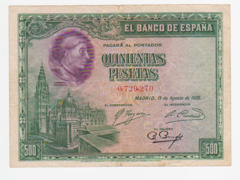 500 Pesetas 1928 (Capicúa)
