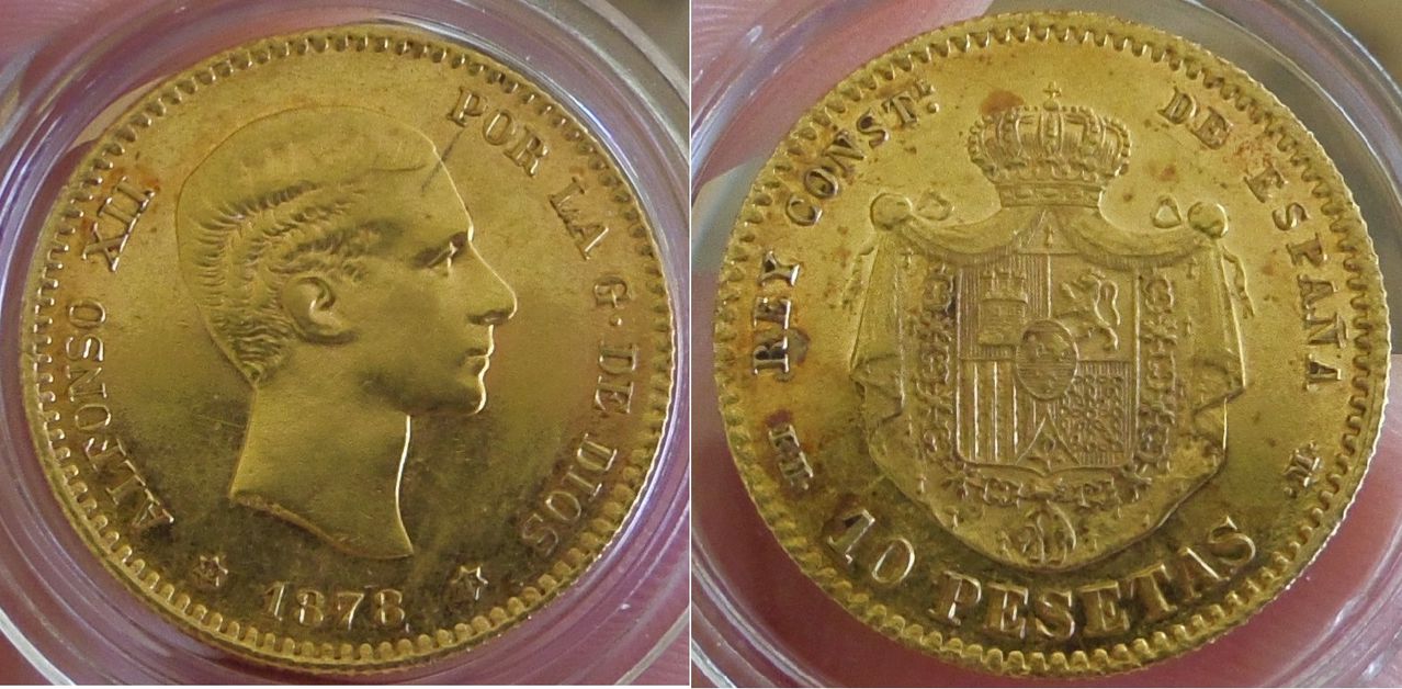 10 Pesetas. Alfonso XII. 1878. Madrid. SC.