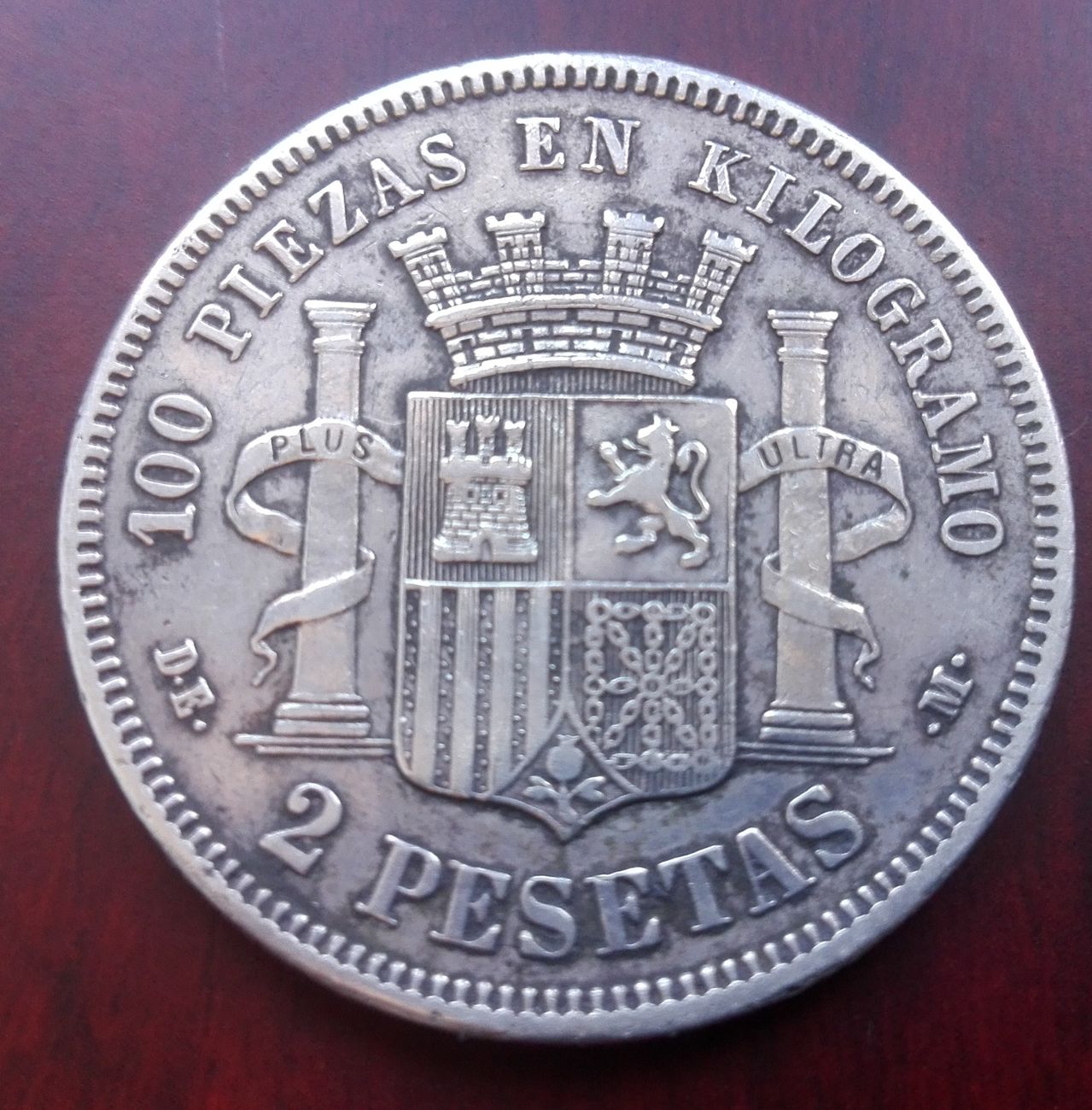 2 pesetas 1870 *74