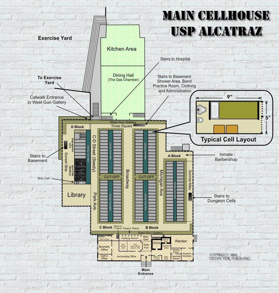 Plan et photos d'Alcatraz