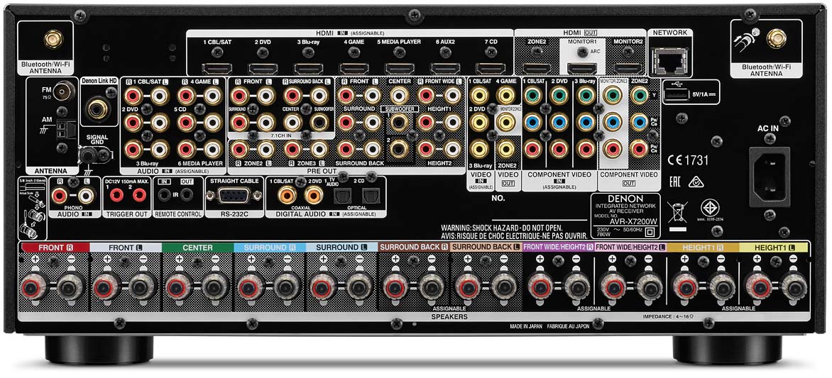 Denon AVR-X7200WA flagship 9.2ch Networked AV Receiver with Wi-Fi and ...
