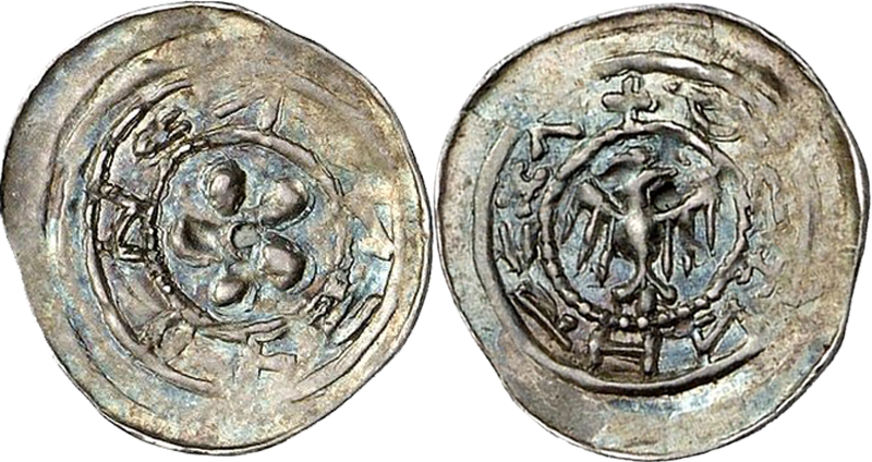 11. Pfennig (denier) du Palais impérial de Haguenau, type à la rose ...