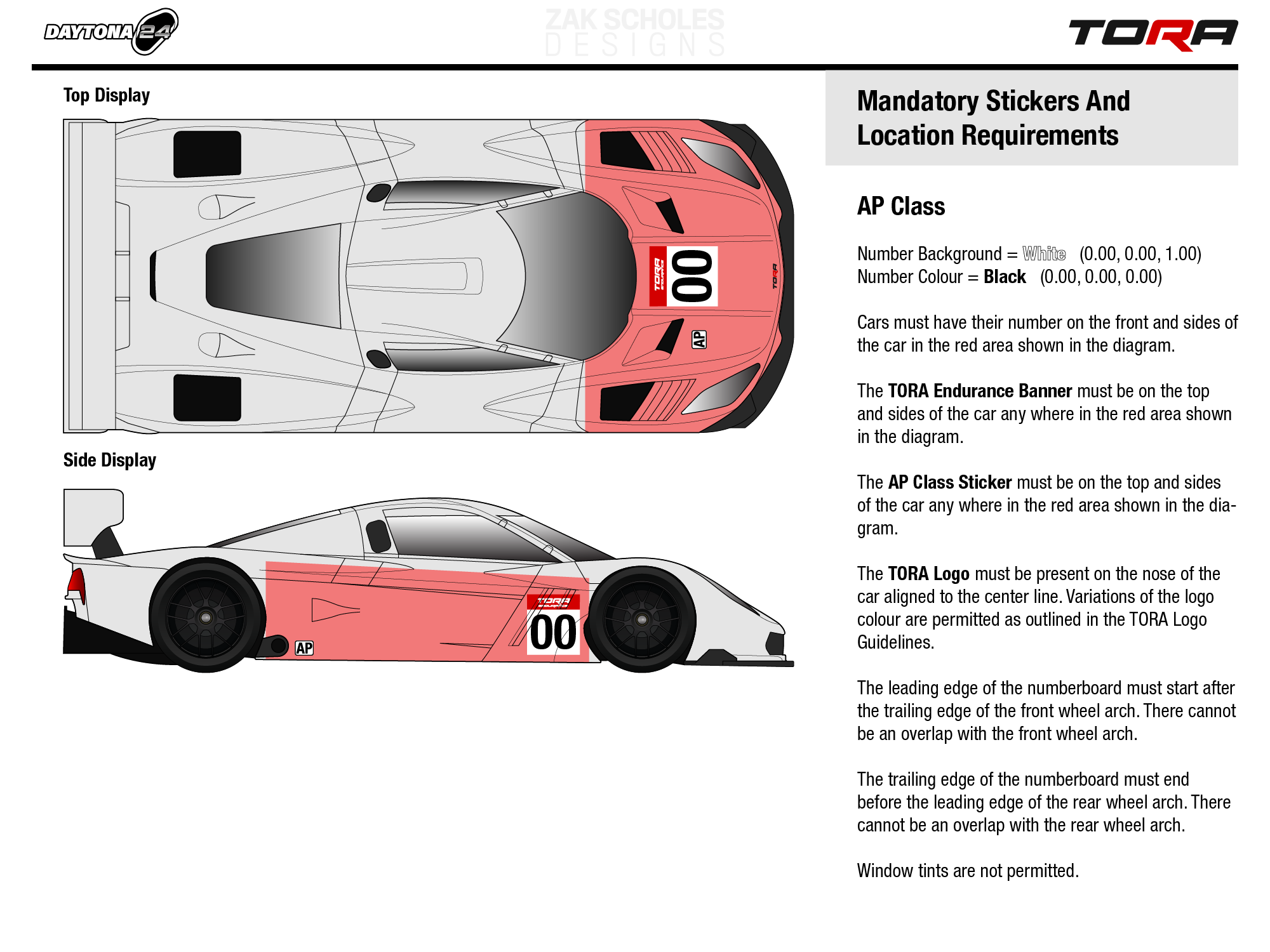 2023 TORA 24 Hours Of Daytona - Livery & Decal Rules
