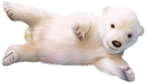 Animales infantiles-Osito blanco acostado