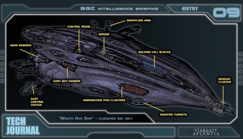 Spaceships in the Sci-Fi World : Wraith Hive Ship Schematics - Courtesy ...